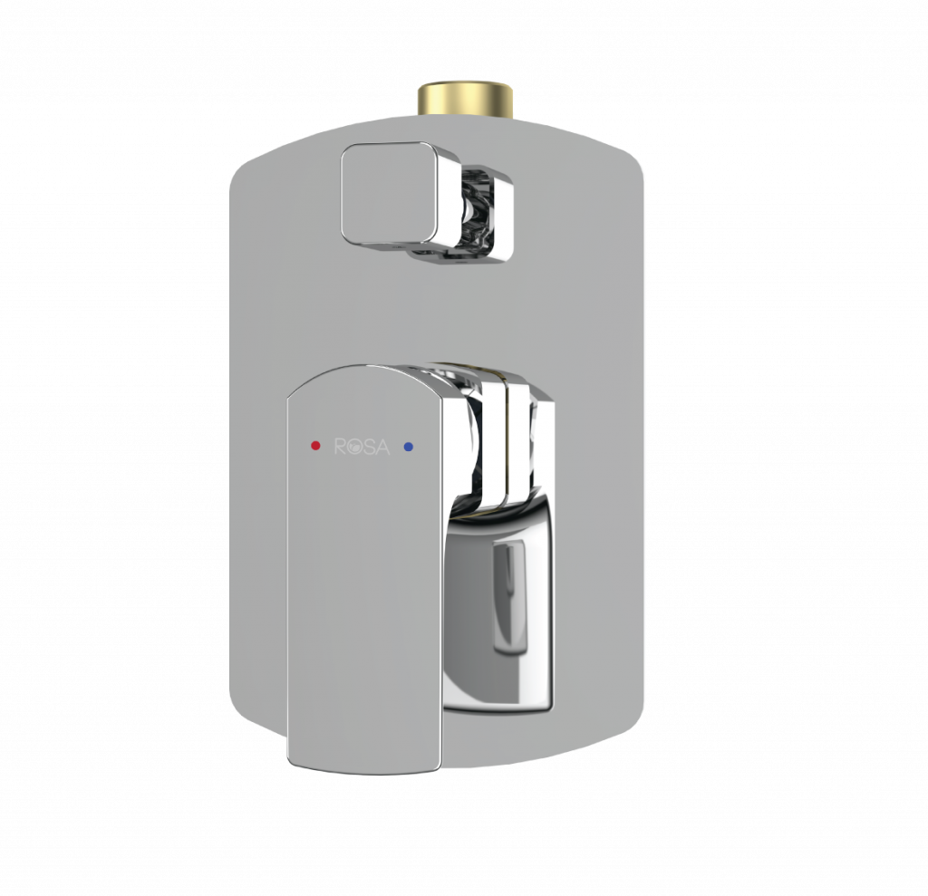 3/4" 4 Way Turn Diverter Shower Mixer (Brass Disc) - Rosa