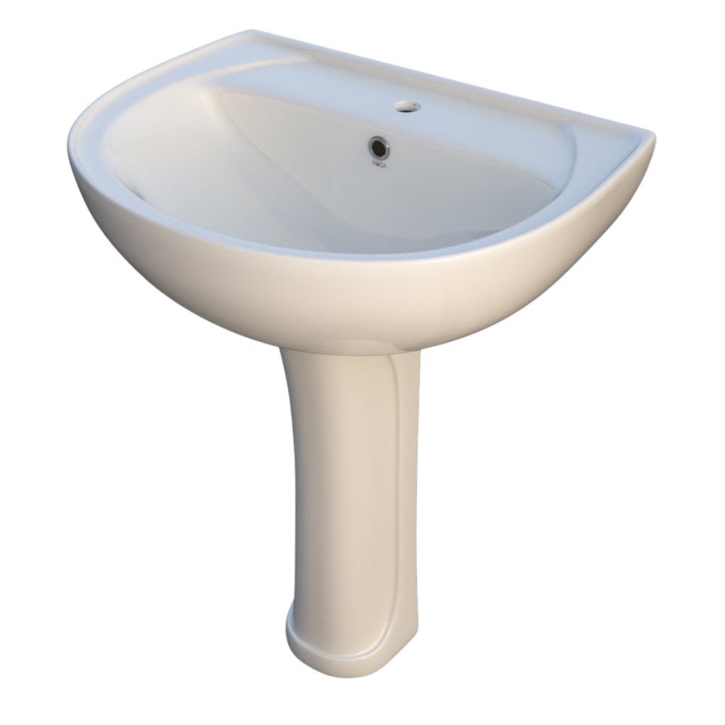 Oriana 50cm Wash Basin Full Pedestal - Rosa