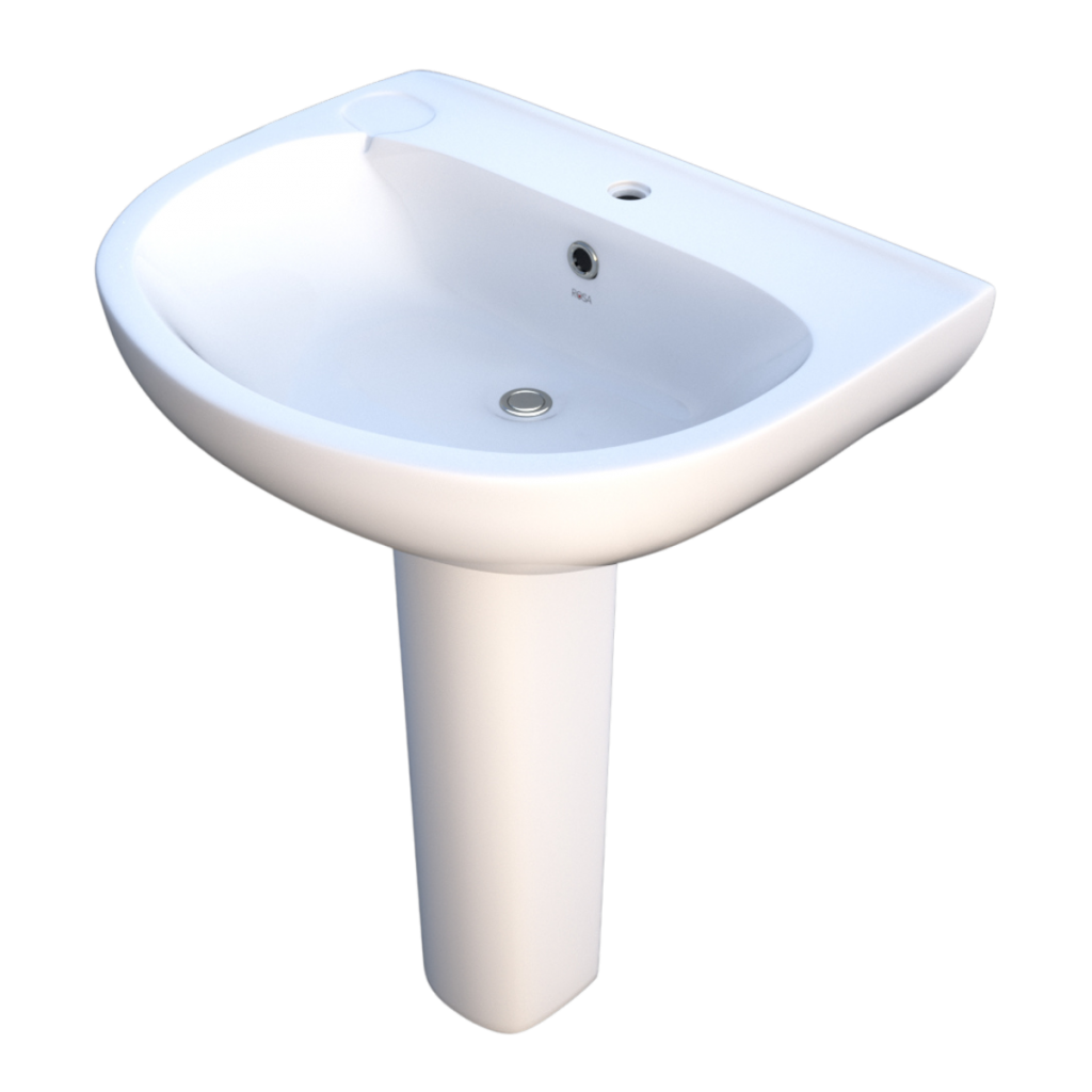 Ritz 50cm Wash Basin Full Pedestal - Rosa
